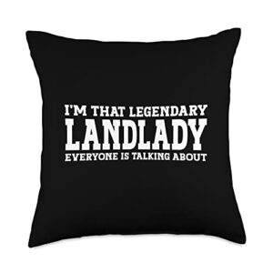 funny landlady gifts landlady tee birthday gifts job title employee funny worker profession landlady throw pillow, 18x18, multicolor