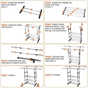 iMounTEK Garment Shelf Extendable Garment Hanging Rack