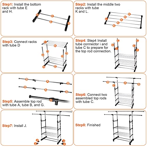 iMounTEK Garment Shelf Extendable Garment Hanging Rack