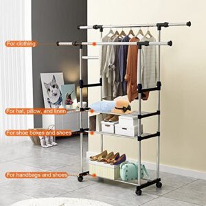 iMounTEK Garment Shelf Extendable Garment Hanging Rack