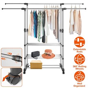 iMounTEK Garment Shelf Extendable Garment Hanging Rack