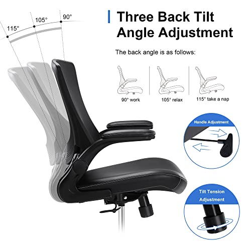 Misolant Drafting Chair, Tall Office Chair for Standing Desk, Office Chair Ergonomic Desk Chair with Height, Adjustable Lumbar Support and Footrest, Tall Adjustable Office Chair, (Black)