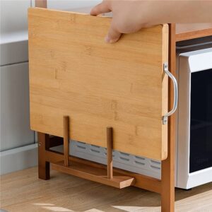 N/A Kitchen Countertop Storage Rack Multilayer Bamboo Adjustable Shelf Suitable (Color : B, Size : 67cm*55cm)