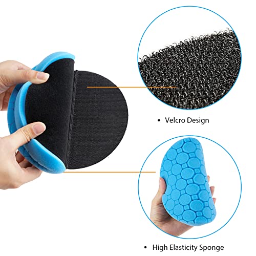 Buffing Polishing Pads, 5Pack 5.5 Inch Face for 5 Inch Backing Plate Compound Buffing Sponge Pads Cutting Polishing Pad Kit for Car Buffer Polisher, Polishing and Waxing