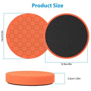 Buffing Polishing Pads, 5Pack 5.5 Inch Face for 5 Inch Backing Plate Compound Buffing Sponge Pads Cutting Polishing Pad Kit for Car Buffer Polisher, Polishing and Waxing