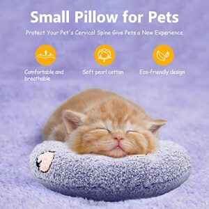 ucho Pillow for Cats, Ultra Soft Fluffy Pet Calming Toy Half Donut Cuddler, U-Shaped Pillow for Pet Cervical Protection Sleeping Improve- Purple