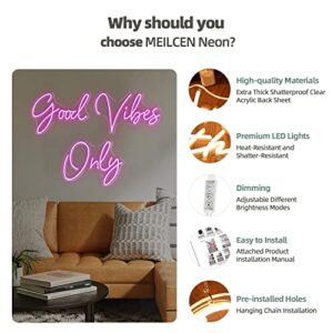 Good Vibes Only Neon Sign LED with Dimmable Neon Night Bedroom Home Wall Decor Bachelorette Party Birthday Wedding Bar Club Decor Reusable Large Neon Signs Pink