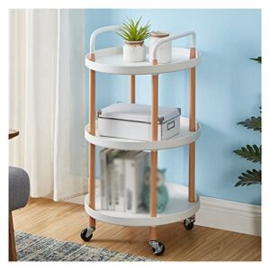 n/a 3 tier storage rack kitchen foldable trolley vegetable floor rack wheels (color : a, size : 51cm*48cm)