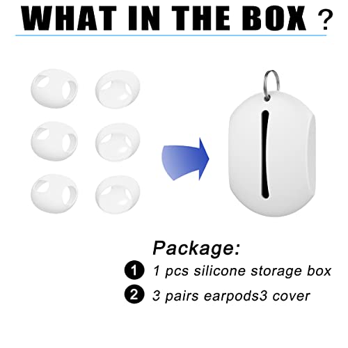 Luckvan AirPods 3 Ear Hook Ear Tips for Replacement Cover for AirPods3 Accessory fit in AirPods Case, White 3 Pairs