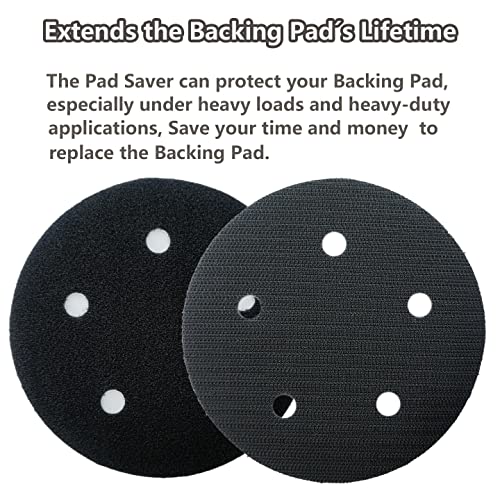 5 inch 5 Holes Premium Hook and Loop Pad Saver for Random Orbital Sanders notably extends the backing pad´s lifetime,Multi Hole Pad Protector