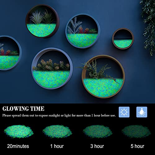 Glow in The Dark Rocks Outdoor Small Luminous Pebbles Fish Tank Stones Glow in Dark Rocks for Aquarium,Bonsai,Cactus,Vase Fillers,150g/0.33lbs(Color,3-5mm)