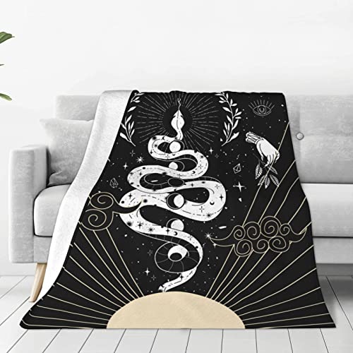 Witchy Snake Blanket Fleece Soft Throw Blankets All Season Warm Lightweight Blankets for Bed Sofa Couch 60"X50"