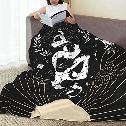 Witchy Snake Blanket Fleece Soft Throw Blankets All Season Warm Lightweight Blankets for Bed Sofa Couch 60"X50"