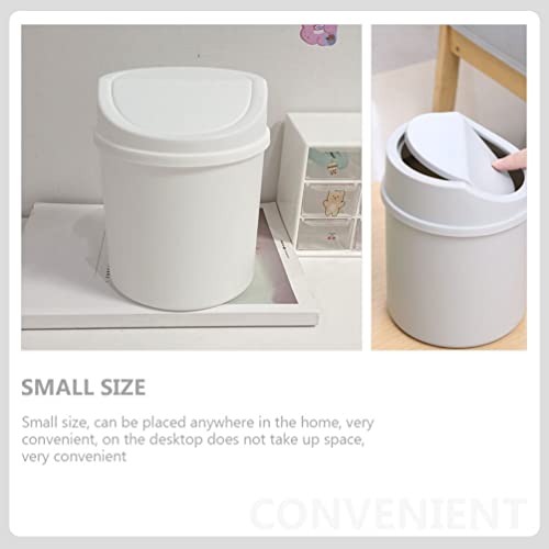 LIFKOME Mini Wastebasket Trash Can: 2pcs Tiny Desktop Waste Garbage Bin with Swing Lid for Home Office Kitchen Vanity Tabletop