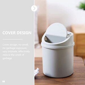 LIFKOME Mini Wastebasket Trash Can: 2pcs Tiny Desktop Waste Garbage Bin with Swing Lid for Home Office Kitchen Vanity Tabletop