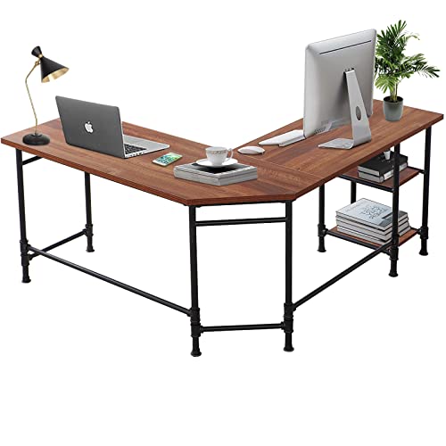 TEAKMAMA L Shaped Computer Desk, Computer Corner Desk, Gaming Desk, Sturdy Office Desk, Modern Simple Study Desk, Writing Computer Desk, Home Office Desks, Rustic Computer Table, Easy to Assemble