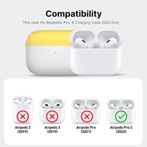 FUNLINK AirPods Pro 2 Case with 2 Caps, Soft Silicone Airpods Pro 2nd Generation Case [with Keychain& Lanyard] Shockproof Protective Case Cover for AirPods Pro 2022