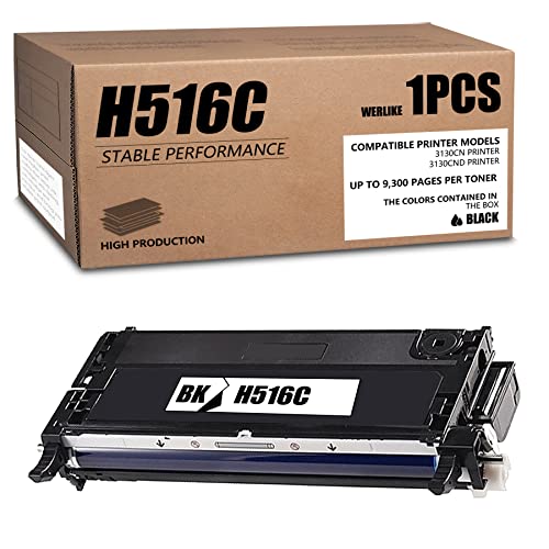 WERLIKE Compatible H516C Toner Cartridge Replacement for Dell , Works with 3130cn 3130cnd Printer, Approximately 9,300 Pages (1-Pack, Black)