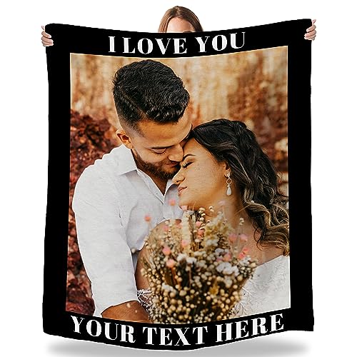 Artsadd Custom Blankets with Photos Text Personalized Pictures Collage Blankets Customized Flannel Throw Blanket Gifts for Mom Dad Best Sister Family Wife 1 Collage 50"x60"