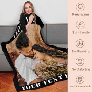 Artsadd Custom Blankets with Photos Text Personalized Pictures Collage Blankets Customized Flannel Throw Blanket Gifts for Mom Dad Best Sister Family Wife 1 Collage 50"x60"