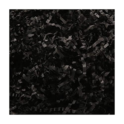 PACKHOME 1 LB Crinkle Cut Paper Shred Filler, Black Shredded Paper for Gift Baskets, Crinkle Paper for Gift Wrapping