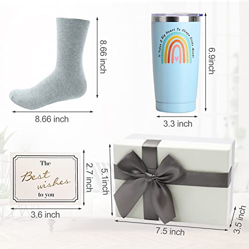 UAREHIBY Teacher Gifts for Women,Best Teacher Gifts with 20 0Z Insulated Tumbler for New Teachers,Funny Socks Thank You Basket Box,Cute Idea for Appreciation Week,Virtual Teaching,Birthday,Christmas