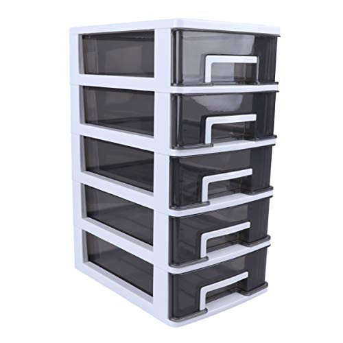 Didiseaon Storage Cabinet Makeup Organizer Drawers Five-Layer Storage Drawers Household Transparent Drawer Organizer Unit for Office Bedroom Plastic Storage Drawers Stackable Storage Bins