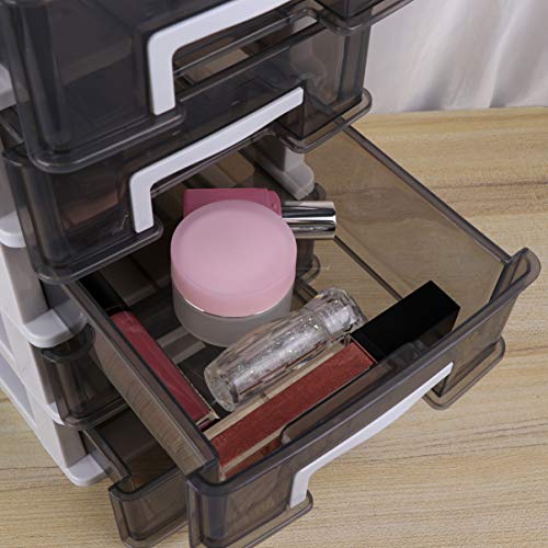 Didiseaon Storage Cabinet Makeup Organizer Drawers Five-Layer Storage Drawers Household Transparent Drawer Organizer Unit for Office Bedroom Plastic Storage Drawers Stackable Storage Bins