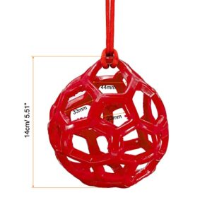 PATIKIL Horse Treat Ball Feeder, 1 Set Rubber Goat Slow Feeding Hay Feeder Bag Relieve Stress Hanging with Rope for Stable Stall, Red Green