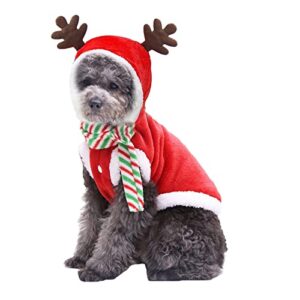 Pet Clothes Hangers for Closet Pet Christmas Antlers Pullover Sweater Cute Autumn Winter Coat Cartoon Dogs Shirts