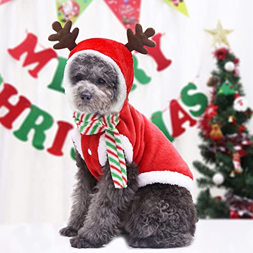 Pet Clothes Hangers for Closet Pet Christmas Antlers Pullover Sweater Cute Autumn Winter Coat Cartoon Dogs Shirts