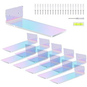 mvyavyus colorful acrylic floating sport shoe shelves, wall mounted shoe shelves, sneaker or shoe box display shelves, levitating shoe rack for wall (10pcs)