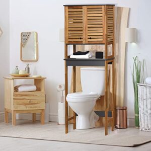 Evideco French Home Goods Over The Toilet Storage Cabinet Bathroom Elements Acacia - Gray Wood