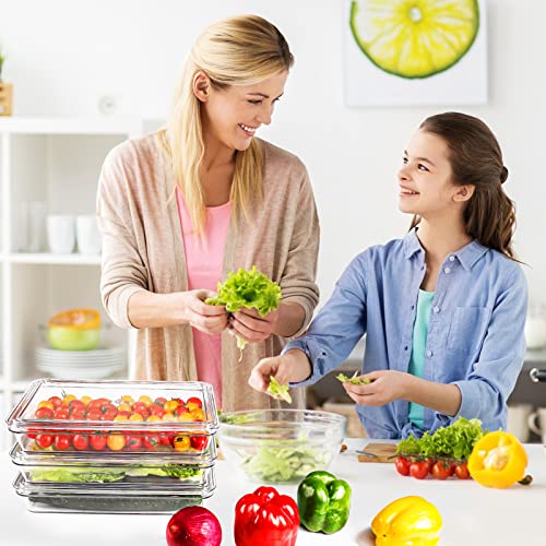 TLC Depot Fridge Organizer Food Storage Containers – 3 Clear Refrigerator Organizer Bins with Lids Stackable Containers – Shatterproof Plastic Fridge Organization and Storage Containers for Pantry