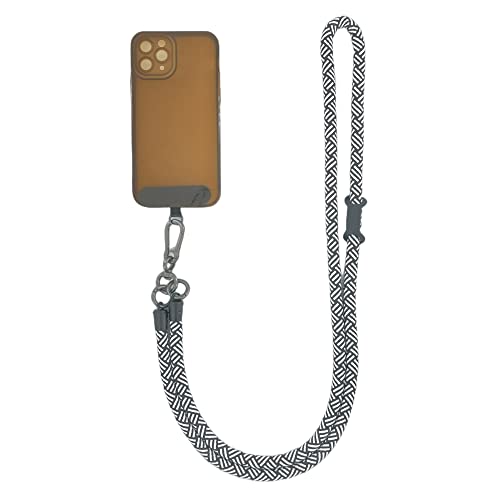 Little Fire Craft Cell Phone Lanyard Crossbody Rope Around the Neck Wrist Strap for Most Smartphone Case Headset Keychain Offices ID - Black/White