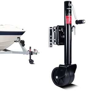 fzzd 2000lbs trailer jack with wheel, heavy duty swivel boat trailer jack, 12" lift, for rv boat