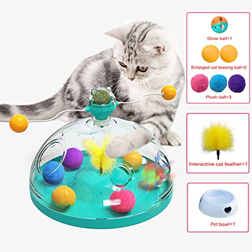 BOIWRCA Cat Toy, Indoor Cat Toy Treasure Chest, Most Loved Interactive Toys for Kittens, Multifunctional Educational Toys with Orbitballs, Feathers and Catnip, Fun Pet Gifts