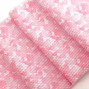 Watercolor Pink Hearts Liverpool Bullet Fabric Textured Knit Jersey 4 Way Stretch - 6 Inch Strip