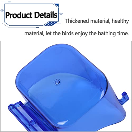 Freiomyi Bird Bath Box for Cage, Parrot Bathing Tub Hanging Bathtub Bowl Cage Accessories for Small Birds Lovebird (Clear)