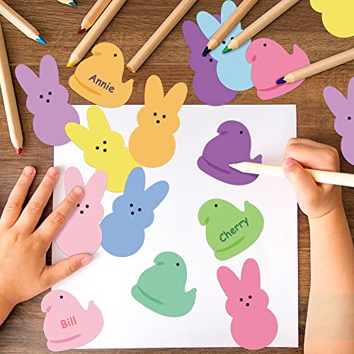 119Pcs Easter Chick Bunny Bulletin Board Decoration Cutouts Set Contain Chick, Bunny, Candy Bunny Chick Border with Characters About Easter Character Happy Easter and Classroom Decoration