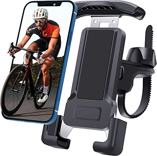 Asunby Bike Phone Holder Motorcycle Phone Mount Motorcycle Handlebar Cell Phone Clamp Scooter Phone Clip for iPhone 14 Plus / Pro Max, 13 Pro Max, S9, S10 and More 4.7" - 6.8" Smartphones