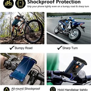 Asunby Bike Phone Holder Motorcycle Phone Mount Motorcycle Handlebar Cell Phone Clamp Scooter Phone Clip for iPhone 14 Plus / Pro Max, 13 Pro Max, S9, S10 and More 4.7" - 6.8" Smartphones