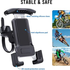 Asunby Bike Phone Holder Motorcycle Phone Mount Motorcycle Handlebar Cell Phone Clamp Scooter Phone Clip for iPhone 14 Plus / Pro Max, 13 Pro Max, S9, S10 and More 4.7" - 6.8" Smartphones