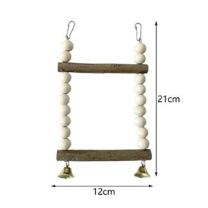 MagiDeal 2Tier Bird Swing Chewing Bite Encourages Foot Exercise Perch Nest Parrots Cage Hanging Toys for Cockatiels Budgie Parrotlet Finches, 21cmx12cm