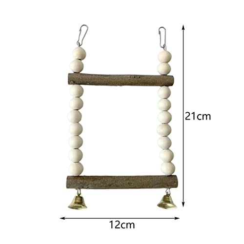 MagiDeal 2Tier Bird Swing Chewing Bite Encourages Foot Exercise Perch Nest Parrots Cage Hanging Toys for Cockatiels Budgie Parrotlet Finches, 21cmx12cm