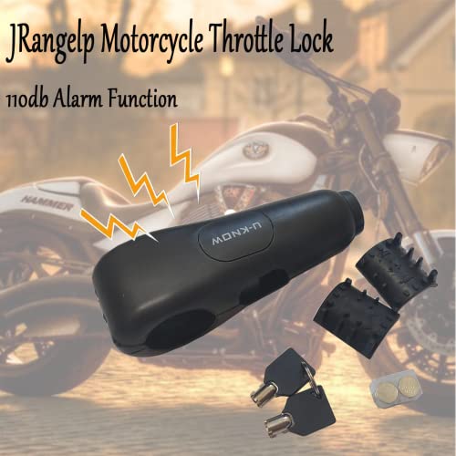 JRangelp Motorcycle Throttle Lock Motorcycle Brake Level Lock Motorcycle Throttle Handlebar Security Lock with Alarm Function for Motorcycle, ATV, Dirt Bike, Scooter and More