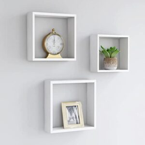 qzzced wall cube shelves 3 pcs,floating shelves,wall shelf,hanging shelf,display shelf,for bathroom,bedroom,toilet,kitchen,office,living room decor,white mdf