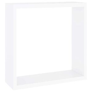 QZZCED Wall Cube Shelves 3 pcs,Floating Shelves,Wall Shelf,Hanging Shelf,Display Shelf,for Bathroom,Bedroom,Toilet,Kitchen,Office,Living Room Decor,White MDF