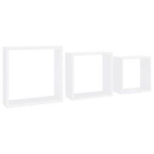 QZZCED Wall Cube Shelves 3 pcs,Floating Shelves,Wall Shelf,Hanging Shelf,Display Shelf,for Bathroom,Bedroom,Toilet,Kitchen,Office,Living Room Decor,White MDF