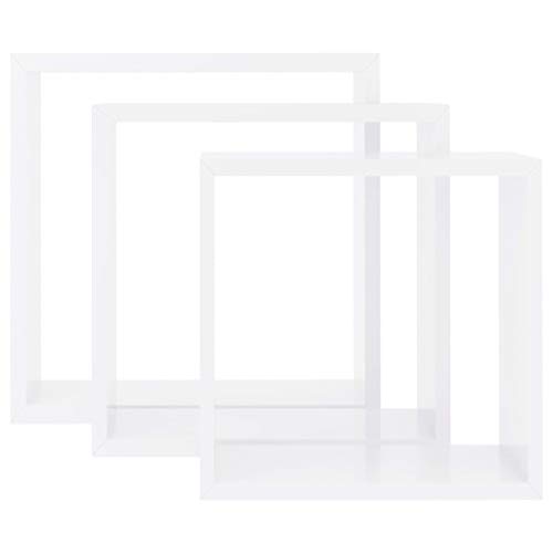 QZZCED Wall Cube Shelves 3 pcs,Floating Shelves,Wall Shelf,Hanging Shelf,Display Shelf,for Bathroom,Bedroom,Toilet,Kitchen,Office,Living Room Decor,White MDF